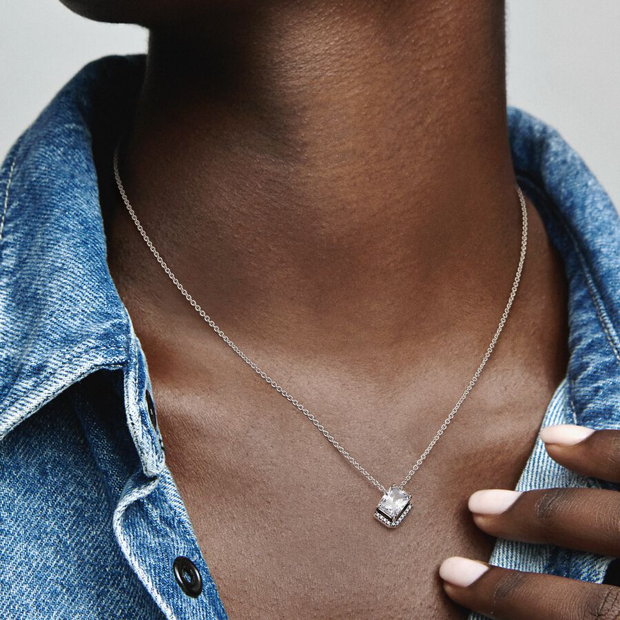 Rectangular Sparkling Halo Collier Necklace Sterling Silver Pandora rectangular-sparkling-halo-collier-necklace-sterling-silver-pandora