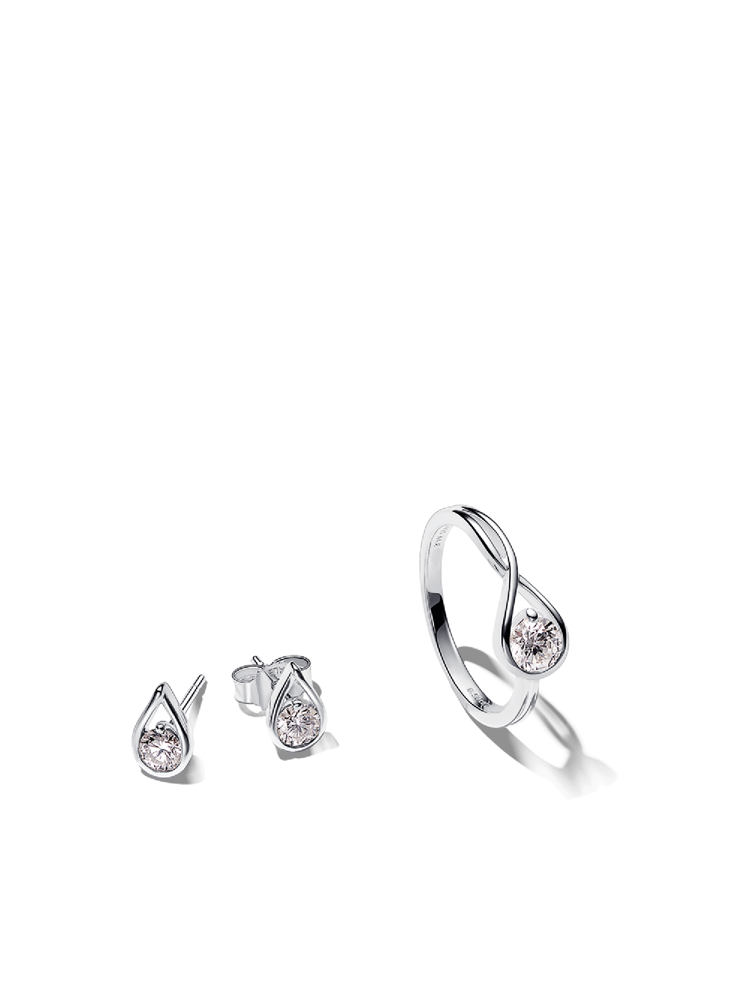 Ensemble de bague et clous d'oreilles à diamants cultivés en ...
