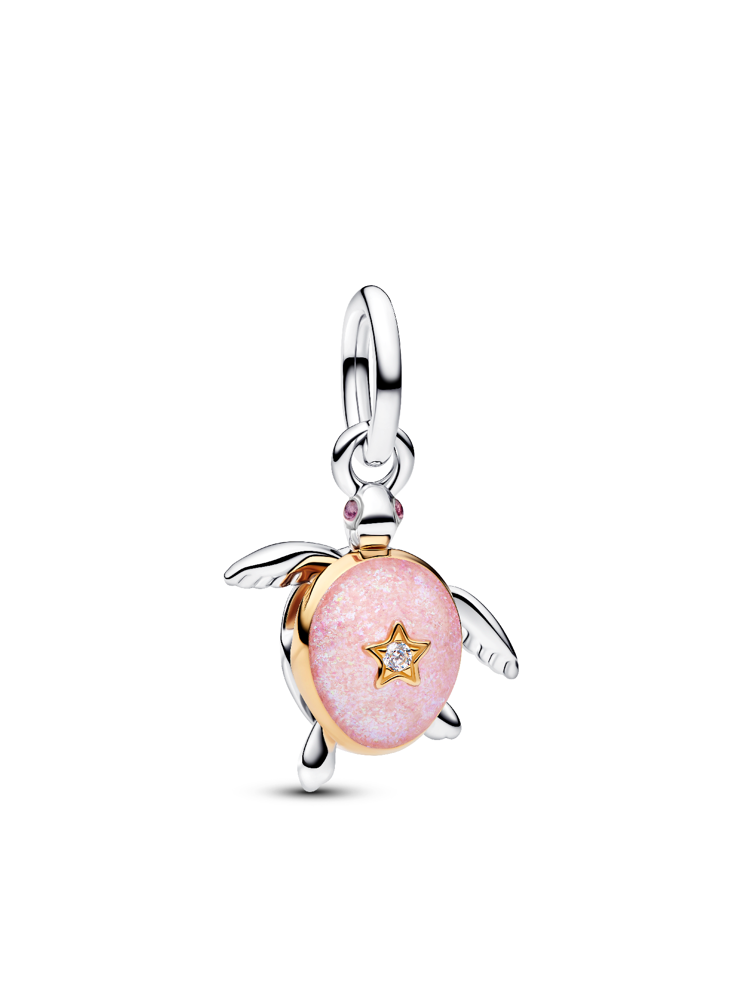 2026 Pink Sea Turtle Lab-grown Diamond Dangle Charm | Two-tone ...